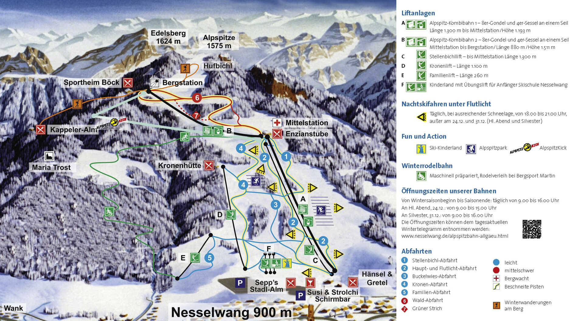 Pistekaart van Alpspitz Nesselwang | Wintersport Live