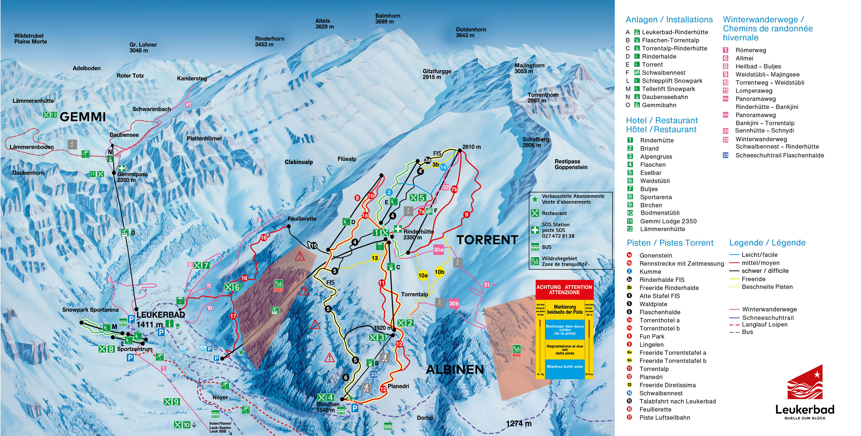Pistekaart Torrent – Leukerbad
