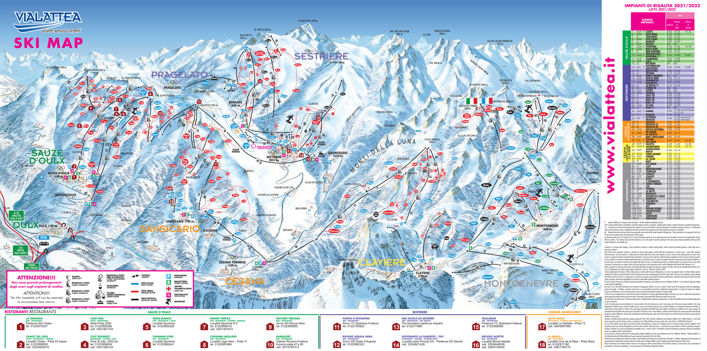 Pistekaart van Montgenèvre | Wintersport Live